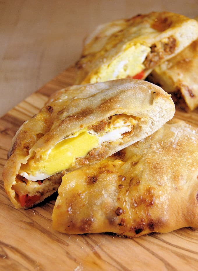 Breakfast Calzones with Chorizo and Fried Eggs - Baking Sense