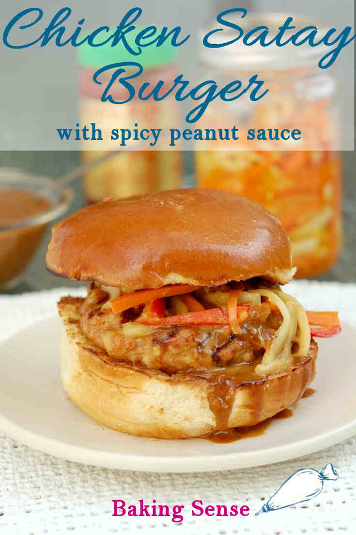 Chicken Satay Burger with Peanut Sauce - Baking Sense®