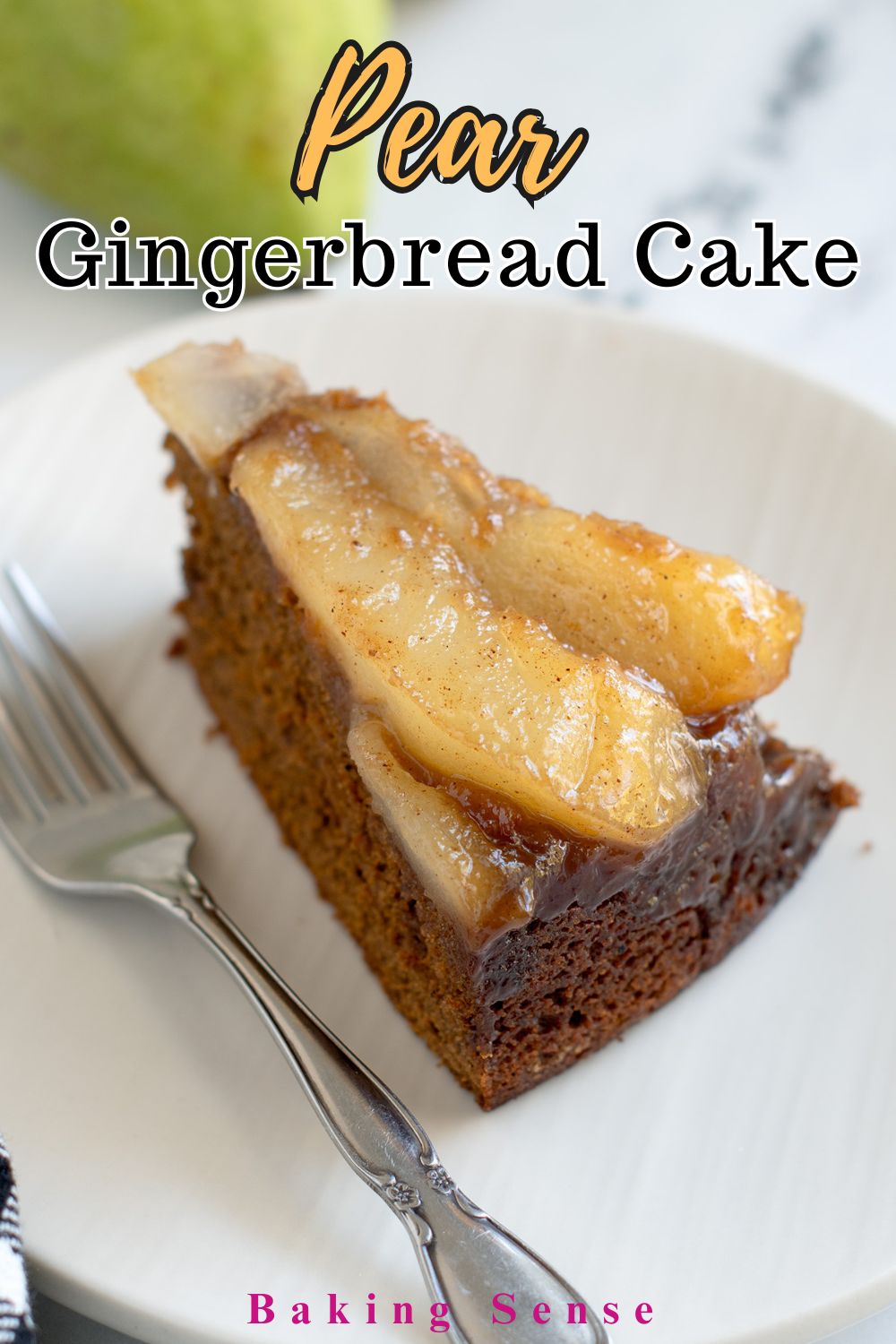 Pear Gingerbread Cake - Baking Sense®