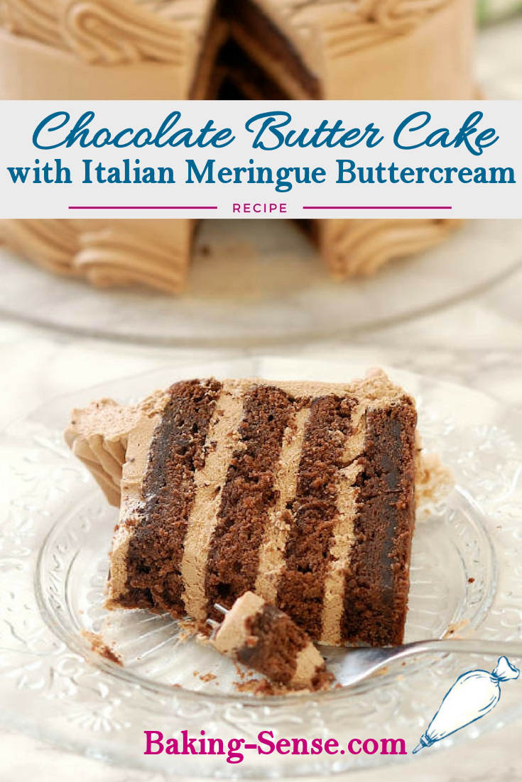 Chocolate Butter Cake with Chocolate Italian Meringue Buttercream ...